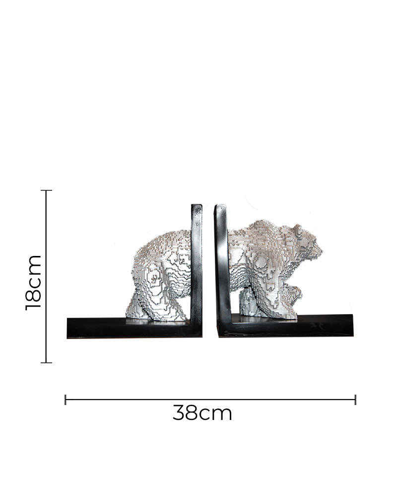 Bear Bookend | Stylish & Functional Decor for Book Lovers | Murano Stone